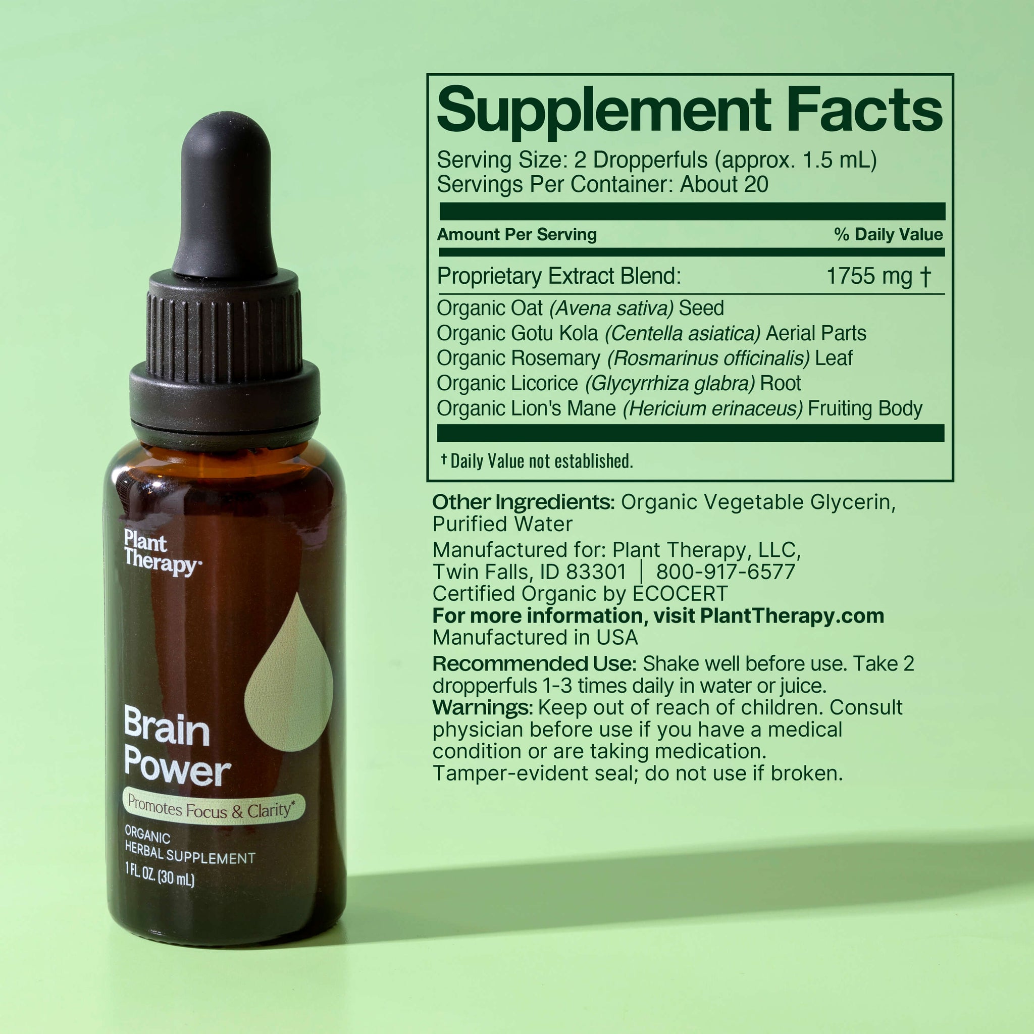 Brain Power Organic Herbal Supplement – Plant Therapy